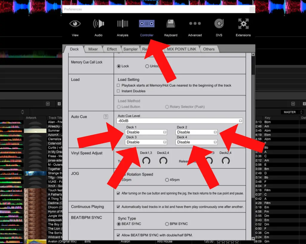 Continuous/auto play tracks in playlist in Rekordbox – DeeJay Plaza